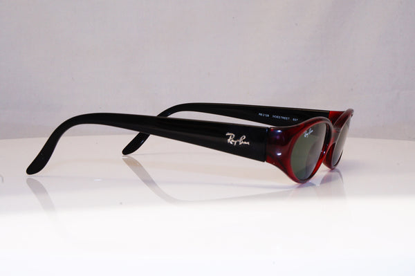 RAY-BAN Womens Vintage 1990 Designer Sunglasses Red Rectangle RB 2128 ...